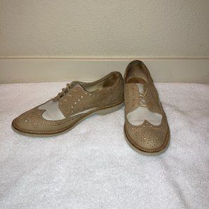 Halogen | Shoes | Halogen Lindy Suede Wingtip Oxford Saddle Shoe In Tan ...